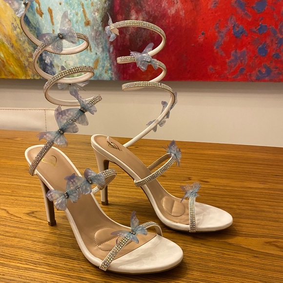 Shoes | Sexy Butterfly Roman Wrap Heels Statement Shoes Sz 8 | Poshmark